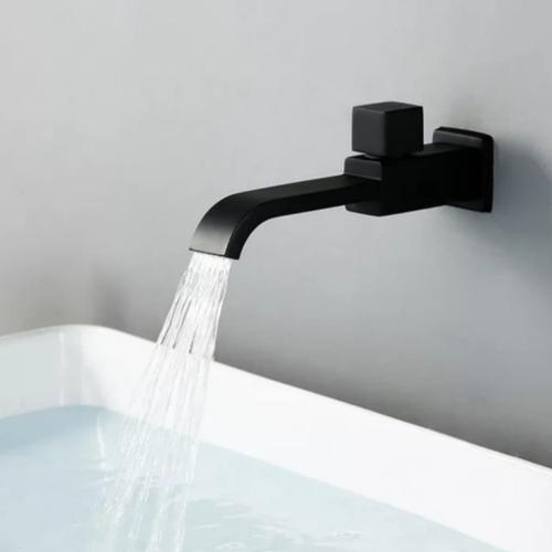Jual KRAN TEMBOK HITAM MINIMALIS KOTAK/KRAN AIR DINDING BLACK KOTAK ...