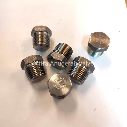 Jual Plug Besi Besi Class 3000 drat 1/2"inch / Hex Plug Besi #3000 ...