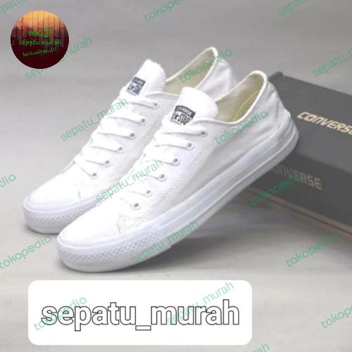 Jual sepatu wanita putih polos sneakers murah converse putih polos 36 ...