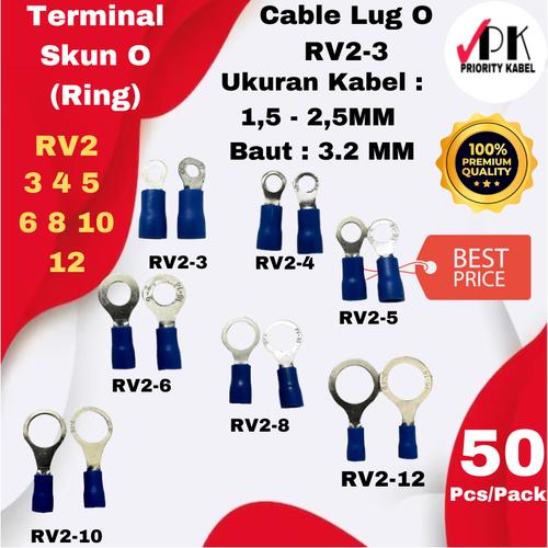 Jual Terminal Kabel Skun O Ring Bulat LOTUS RV2-3 Cable Lug Untuk 1,5-2,5MM - RV2-3 - Jakarta ...