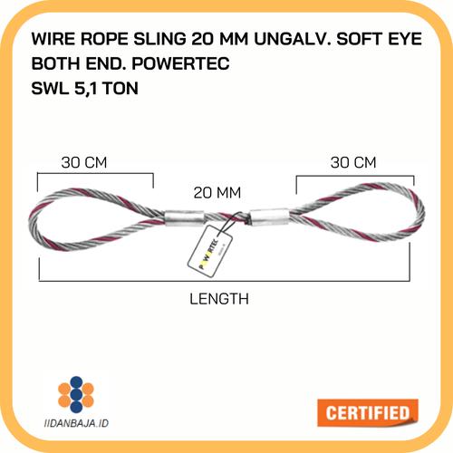 Jual WIRE ROPE SLING SOFT EYE ON BOTH END 20 MM. SWL 5,1 T POWERTEC - 3 ...