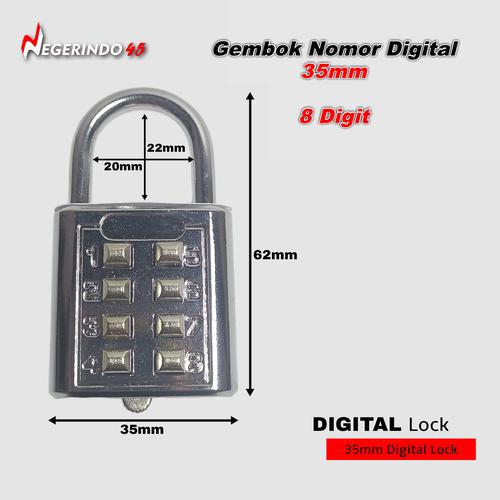 Jual Gembok nomor digital 30 35 40mm 6 8 10 digit angka gembok ...