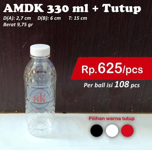 Jual Botol AMDK Air Minum Dalam Kemasan 330 ml+Tutup Segel Short Neck ...
