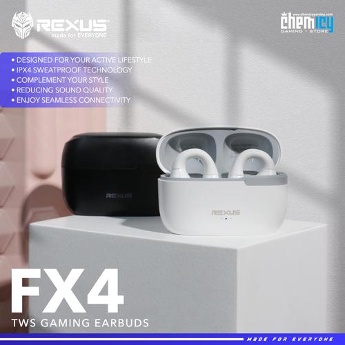 Jual Rexus FX4 / FX-4 TWS True Wireless Gaming Earphone with Sweatproof ...