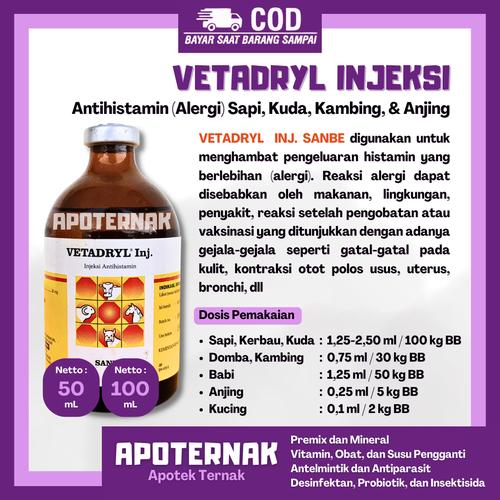 Jual VETADRYL Injeksi | Obat Alergi Makanan Lingkungan Obat Pada Ternak ...