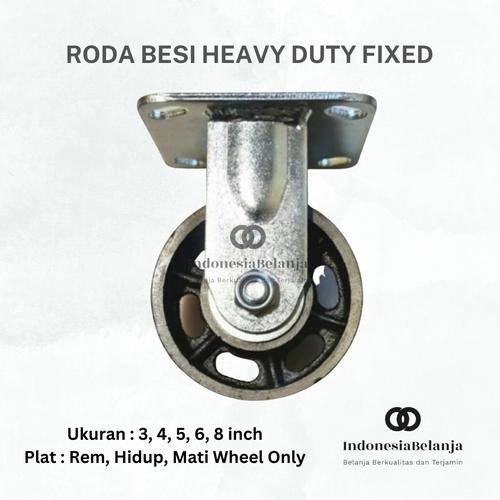 Jual Roda Bahan Besi Heavy Duty 4 inch Plat Mati Fixed - Jakarta Barat ...