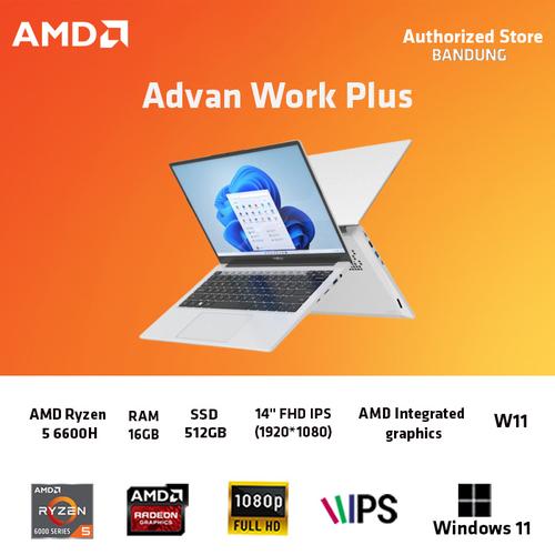 Jual Laptop Advan Work Plus AMD Ryzen 5 6600H 16GB 512GB 14" FHD W11 ...