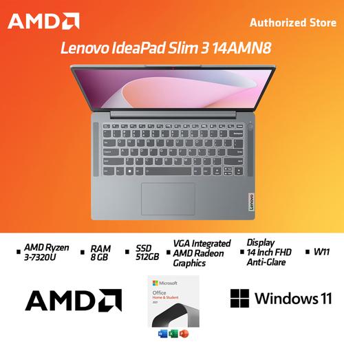 Jual Lenovo Laptop IdeaPad Slim 3 14AMN8 AMD R3-7320U 8Gb 512Gb W11+OHS ...