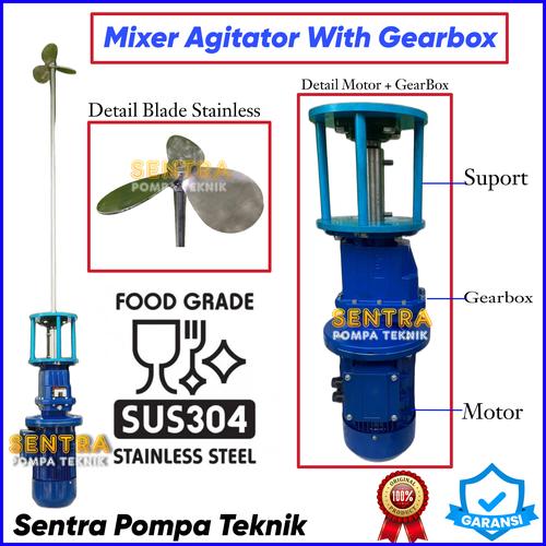 Jual Agitator Mixer kimia SS304 0,37KW 0,5HP 380V Mixer chemical W/Gearbox - Jakarta Barat ...