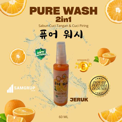 Jual Sabun Cuci Piring Dan Cuci Tangan Spray Pure Wash 2in1 60ml Jeruk ...