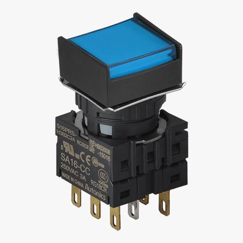 Jual Push Button Lock 16mm LED biru S16PRS-H4B2C24 AUTONICS - Kota ...