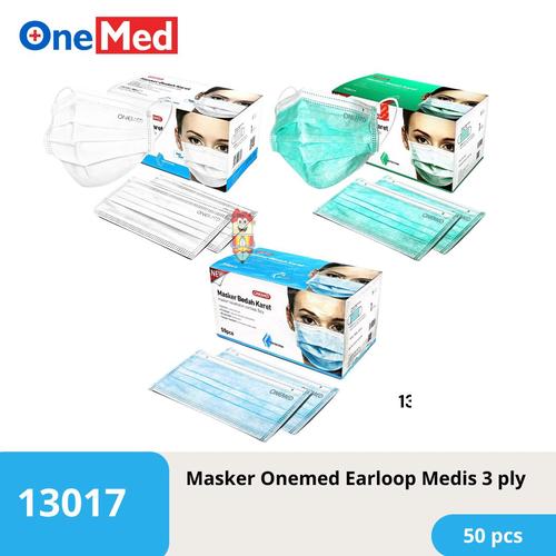 Jual Masker Onemed / Masker Earloop Onemed 3 ply 1 box isi 50 pcs ...