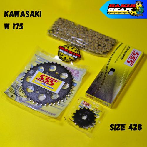 Jual Gear sss set Kawasaki W175 W 175 gir rantai ukuran 428 - 15, 36/37/38/39/40 - Kab. Bekasi ...