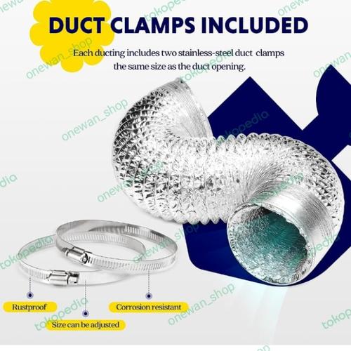 Jual pipa exhaust fan 8 in panjang 10 meter + klem 2 pcs / flexible ...