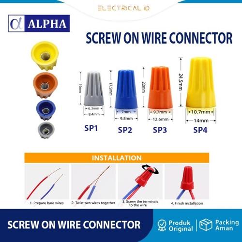 Jual Lasdop Sambungan Kabel Putar Cap Twist Wire Connector Screw SP4 ...