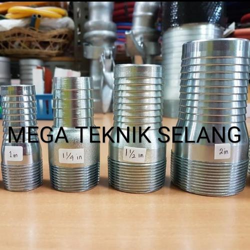 Jual KING NEPEL 1/2" / NEPEL SELANG GALVANIS DRAT NPT / KING NIPPLE ...