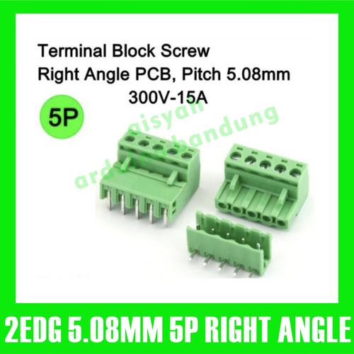 Promo 2EDG 5P 5.08mm Plugable Terminal Block 5 Pin Right Angle 90 ...