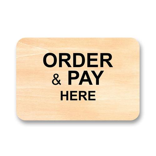 Jual Desk Signage - Order And Pay Here - Papan Tanda Meja - Order And ...