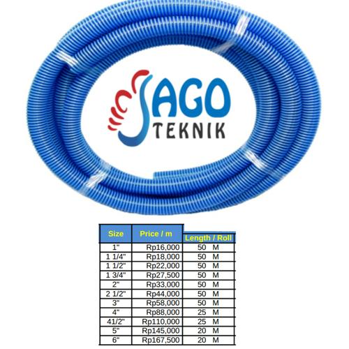 Jual Selang Spiral Biru 4" (25M) / Selang Spiral Untuk Pompa Air 4 inch ...