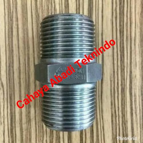Jual Double Nepel besi class 3000 drat 1/2"(inch) Double Nipple ...