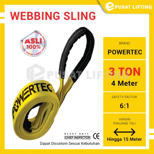 Jual Webbing Sling 3 Ton 4 Meter POWERTEC Sling Belt Double Ply ...