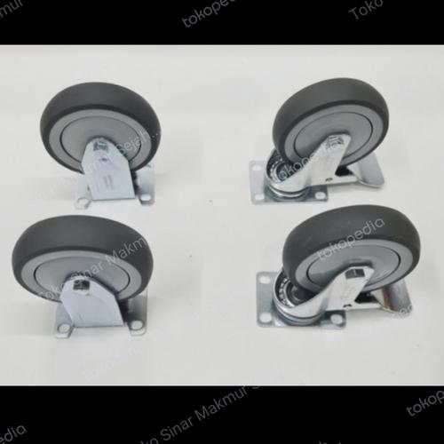 Jual RODA KARET TPR RANGER 4 INCH 2 PUTAR REM 2 LURUS /RODA ABU ABU 4 ...