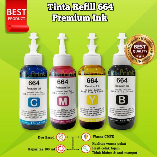 Jual Tinta 664 Premium Refill Printer Epson L110 L210 L220 L300 L310 ...