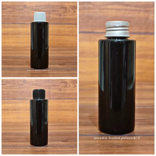 Jual BOTOL ULIR 100ML RF / BOTOL PLASTIK PET 100ML RF HITAM TUTUP ULIR - ulir putih - Kota Depok ...