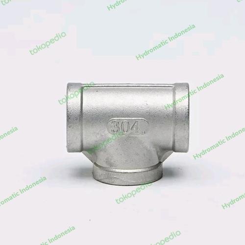 Jual TEE SOCKET STAINLESS STEEL DRAT 1" INCH SS304 DRAT BSPT CLASS 150 ...