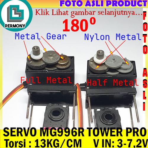 Jual MG996R motor servo MG996 TowerPro MG 996R Tower Pro - FullMetal ...
