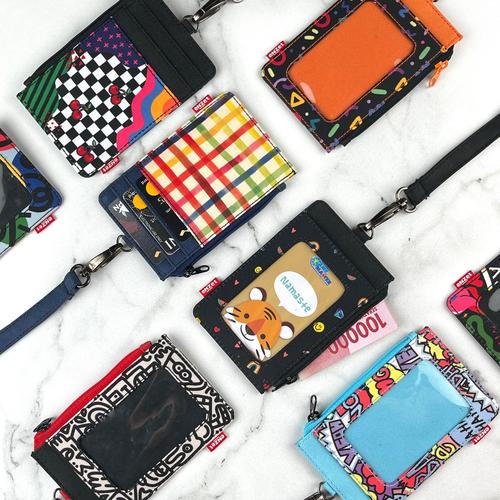Promo ID card holder hanging wallet name tag kartu lanyard zipper motif ...