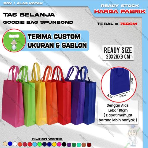 Promo Goodie Bag Tas Belanja Spunbond HBPA Kotak Box 20x26x9 Kantong ...
