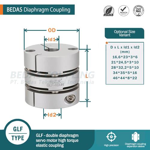 Jual GLF - Double diaphragm coupling servo motor high torque - 28*32,2 ...