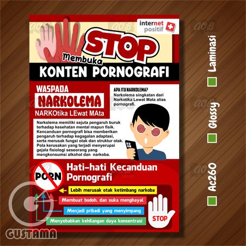 Jual Poster Stop Konten Pornografi, poster edukasi anak laminasi A3 - Kab. Sukoharjo - Gustama ...