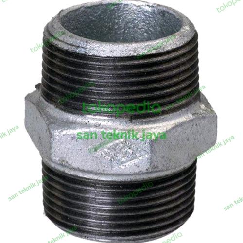 Jual Double / Double Nepel Galvanis 3" inch / Fitting Galvanis 3" Inch ...