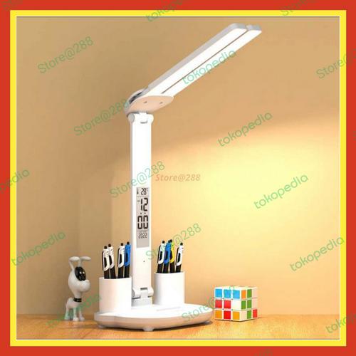Jual Lampu Baca Meja Belajar LED Pen Holder Jam Digital Display ...