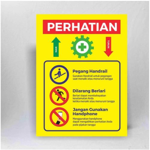Jual Sign K3 Stiker Petunjuk Keselamatan Naik/Turun Tangga Uk. 23 x 30 ...
