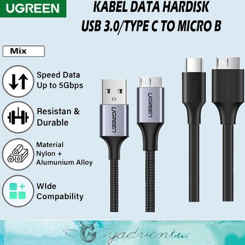 Jual UGREEN Kabel Data Hardisk USB C To Micro B dan USB 3.0 To Micro B ...