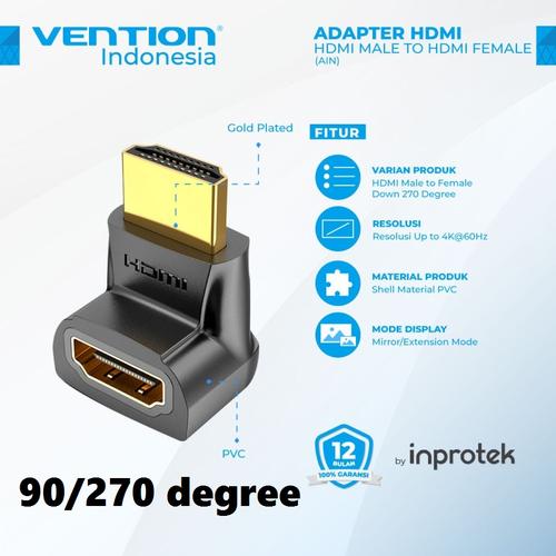 Jual Vention HDMI Connector 90/270 degree - 270 degree - Kota Bandar ...