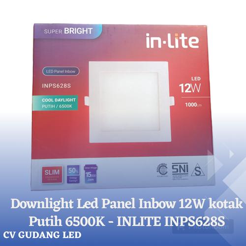 Jual Downlight Led Panel Inbow 12W Kotak Putih 6500K - INLITE INPS628S ...