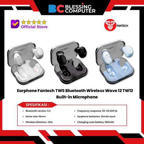 Jual Fantech Wave 12 TW12 TWS Bluetooth Wireless Built-in Microphone ...
