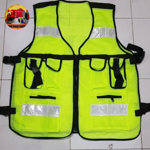 Jual Rompi Safety Proyek / Rompi Proyek 6 Kantong Jaring Tebal / Rompi ...