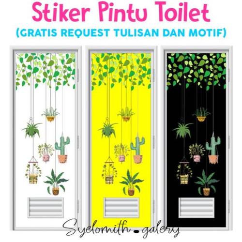 Jual STICKER PINTU TOILET MOTIF TANAMAN GANTUNG / STIKER PINTU KAMAR ...