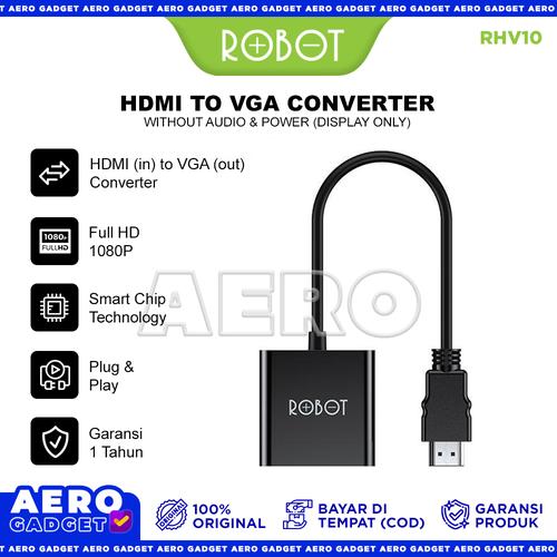 Promo ROBOT Converter Hdmi to Vga Adapter 1080p RHV10 HDMI to VGA ...