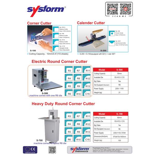 Jual Mesin Potong Sudut Kertas S500 - Sysform Taiwan - Jakarta Barat - Sysform Indonesia | Tokopedia