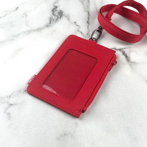 Promo ID card holder hanging wallet name tag kartu lanyard zipper polos ...