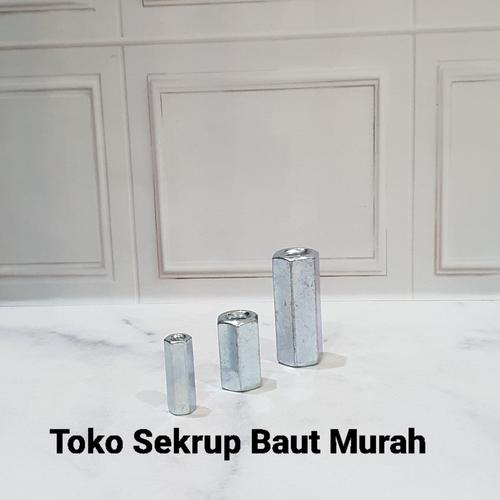 Jual Long Nut M12x19x50 / Mur Panjang M12 x 19 x 50 / Mur Coupling 12mm ...