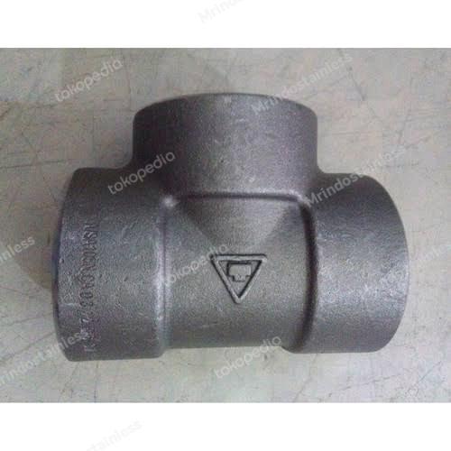 Jual Tee Besi Class 3000 Drat NPT 1/2" Inch / Tee Carbon Steel Socket ...