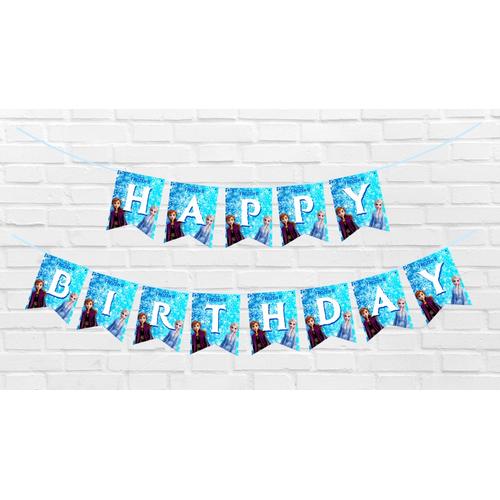 Jual BJ - Frozen Elsa Ana Flag Bunting Happy Birthday Banner Ulang ...