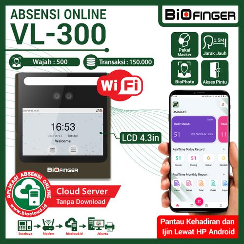 Jual Fingerprint Absensi Wajah Kartu BioFinger VL-300 USB WIFI LAN ...